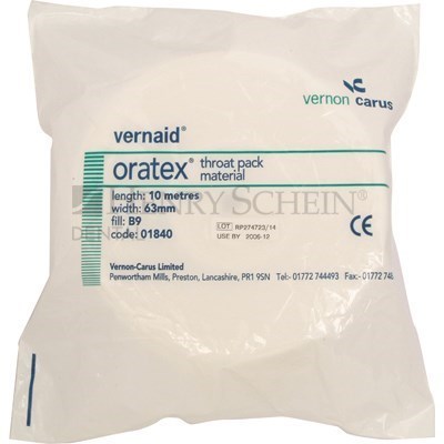 BJ-01840 - Vernaid Oratex Throat Pack 10m x 63mm - Henry Schein New Zealand