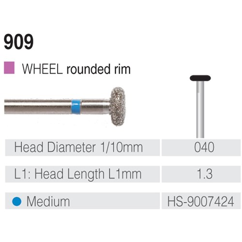 HS-9007424 - HENRY SCHEIN Maxima Diamond Bur FG 909040M Med-grit pkt 5 ...